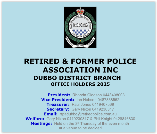 Dubbo - Retired & Former Police Association of NSW Inc.